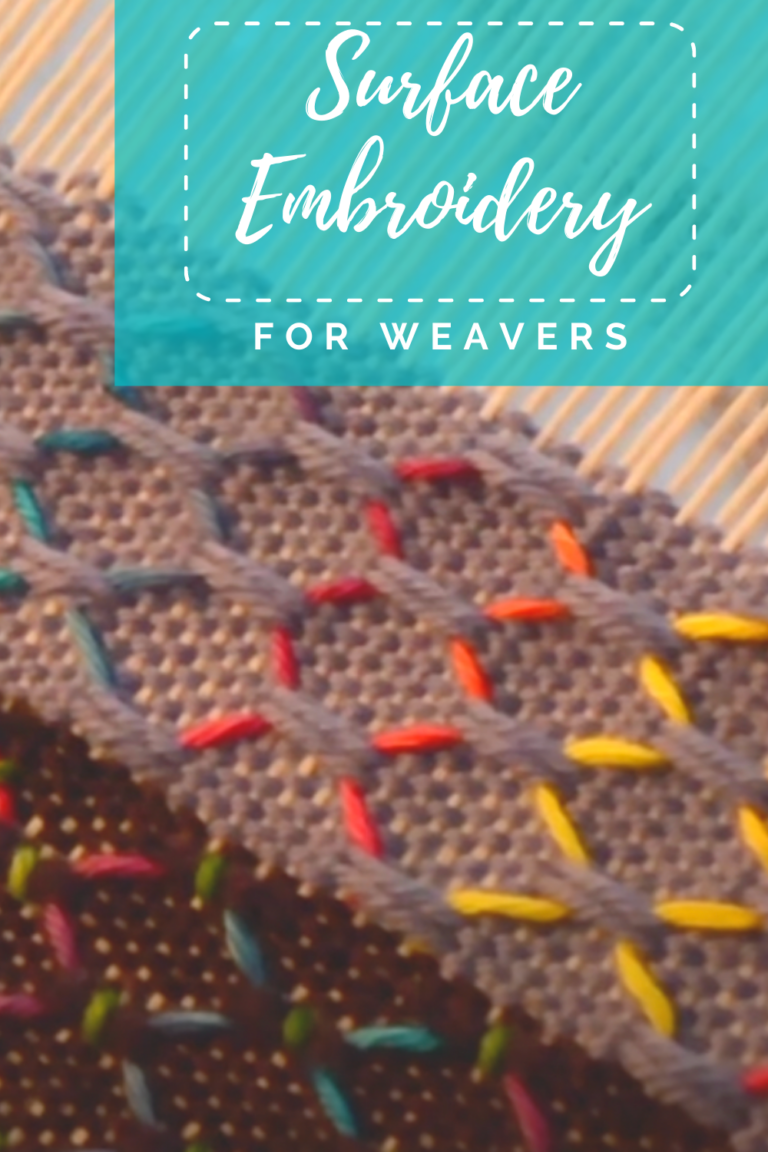 Surface embroidery on weft floats - Kelly Casanova Weaving Lessons